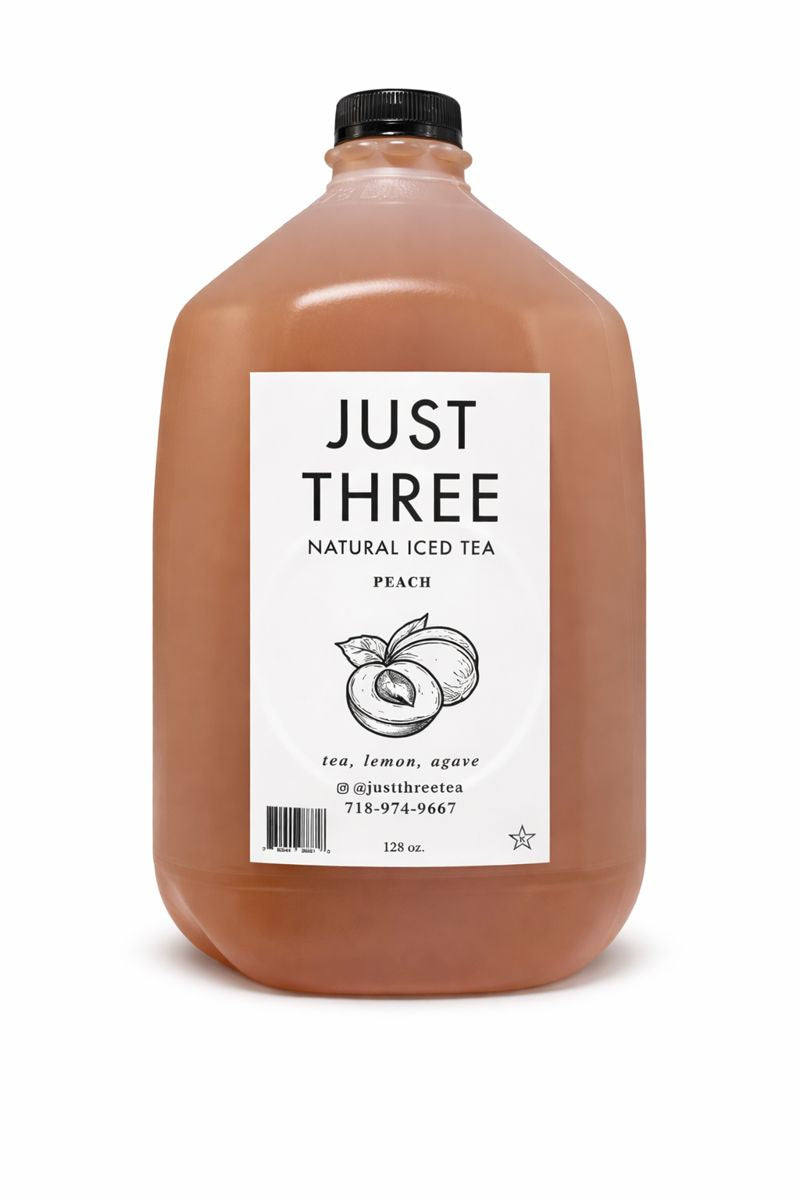 Just Three Natural Iced Tea Peach 128 fl oz – One Life to Eat